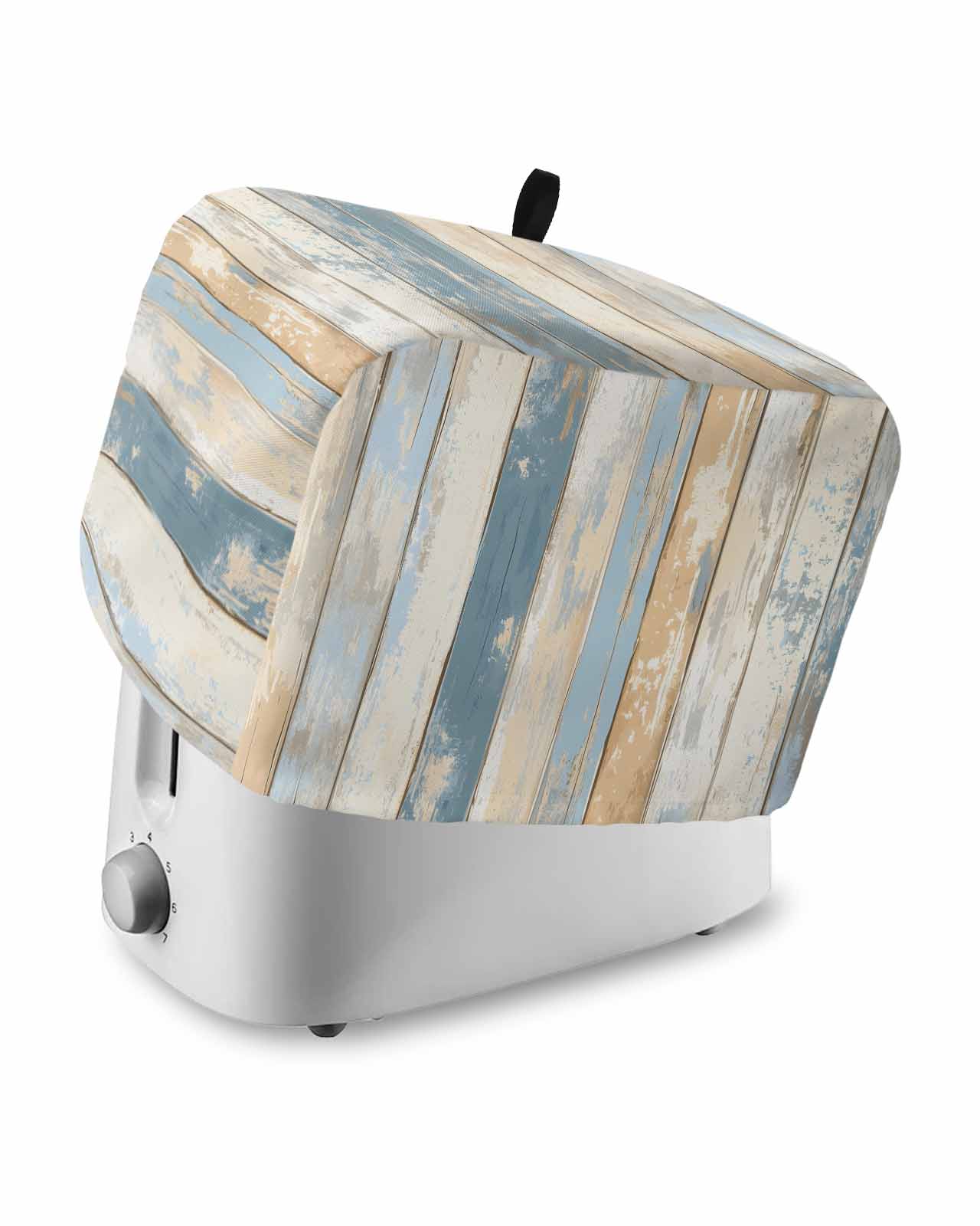Fsddascl Blue Beige Wooden Toaster Cover 4 Slice, Large Kitchen ...
