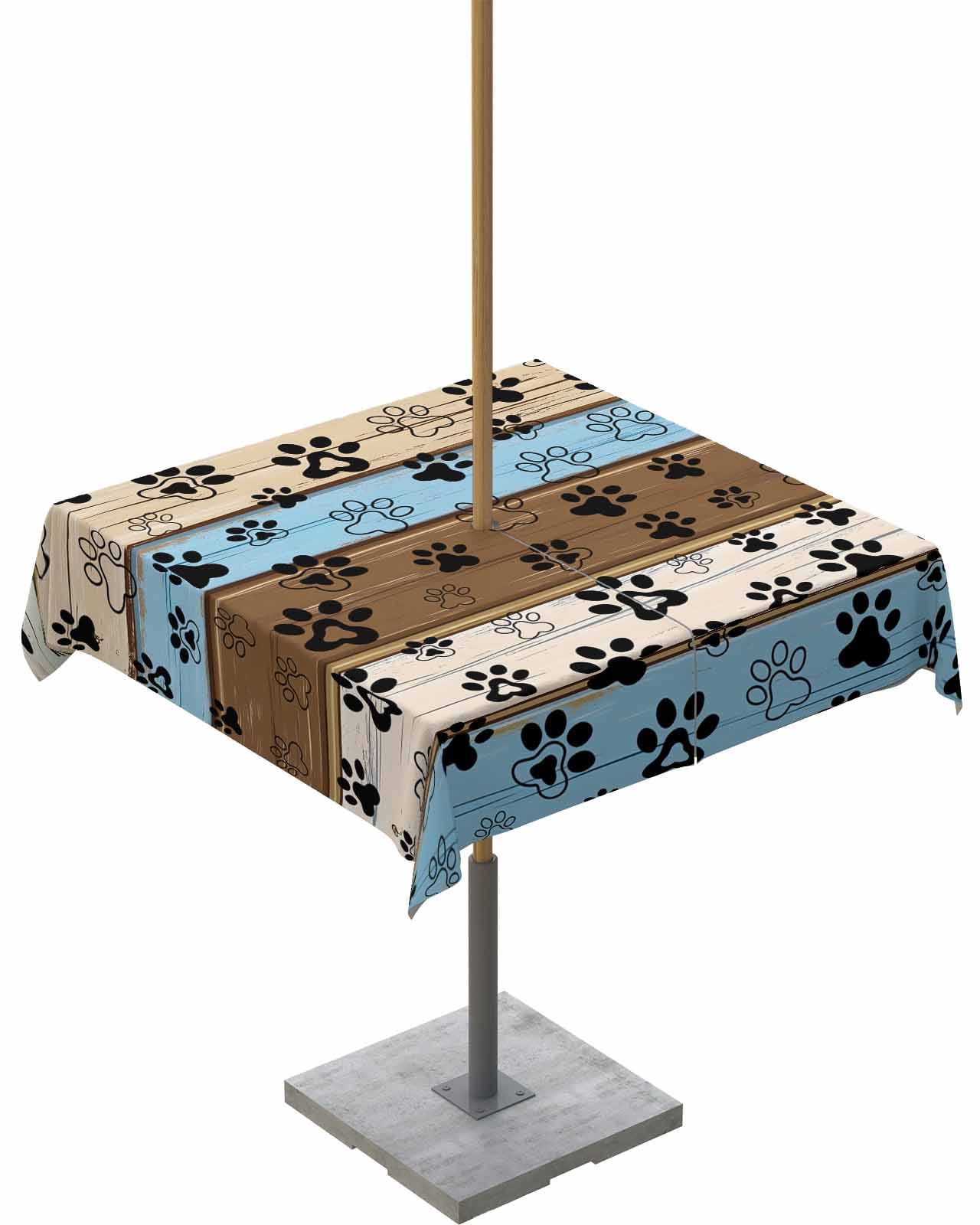 Fsddascl Blue Brown Paw Prints Outdoor Tablecloth - 54x54 Inch Square ...