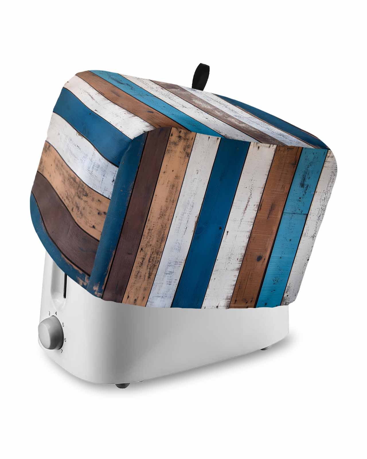 Fsddascl Blue Brown White Wooden Small Toaster Cover 2 Slice, Kitchen ...