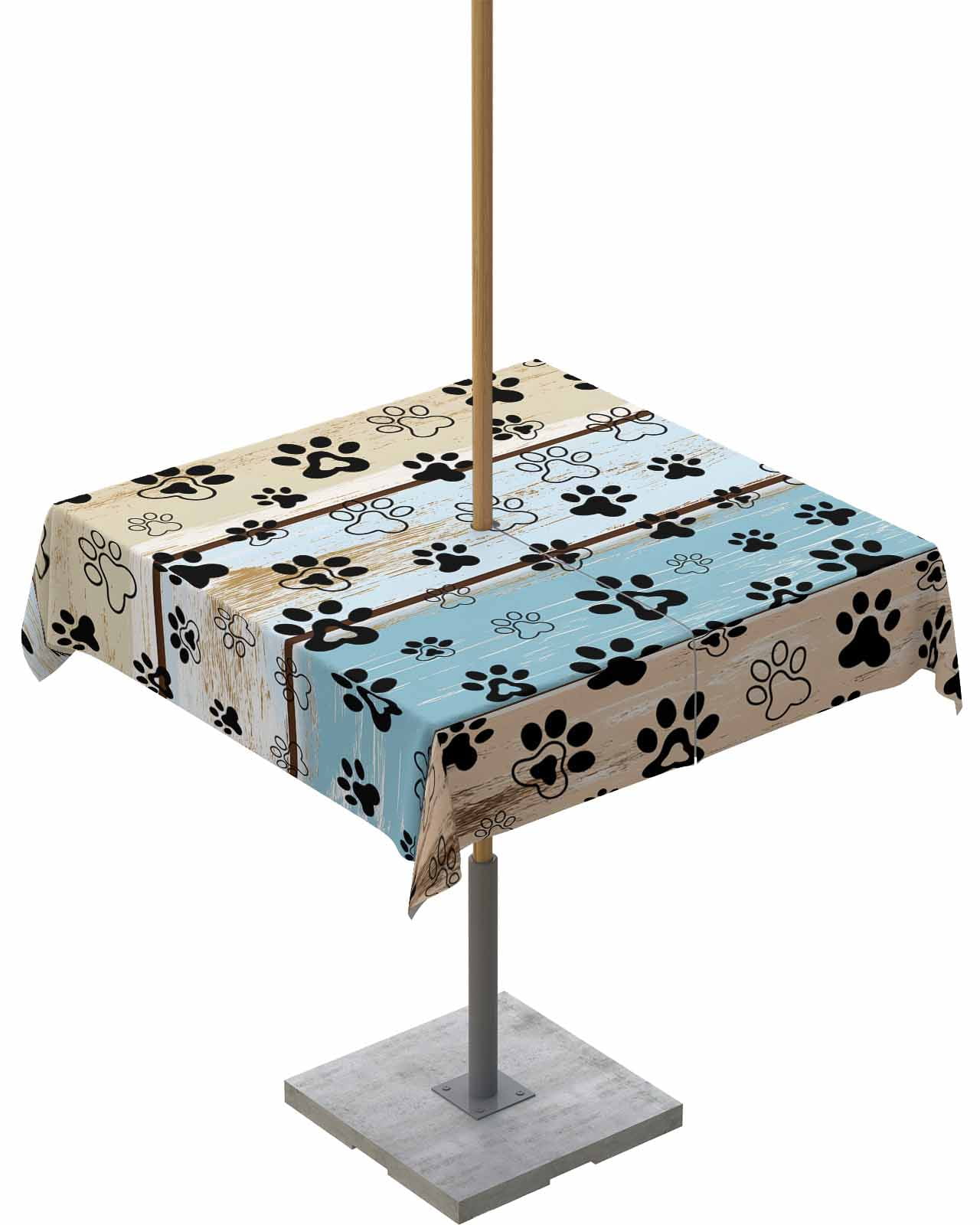 Fsddascl Blue Dog Paw Print Outdoor Tablecloth - 60x60 Inch Square ...