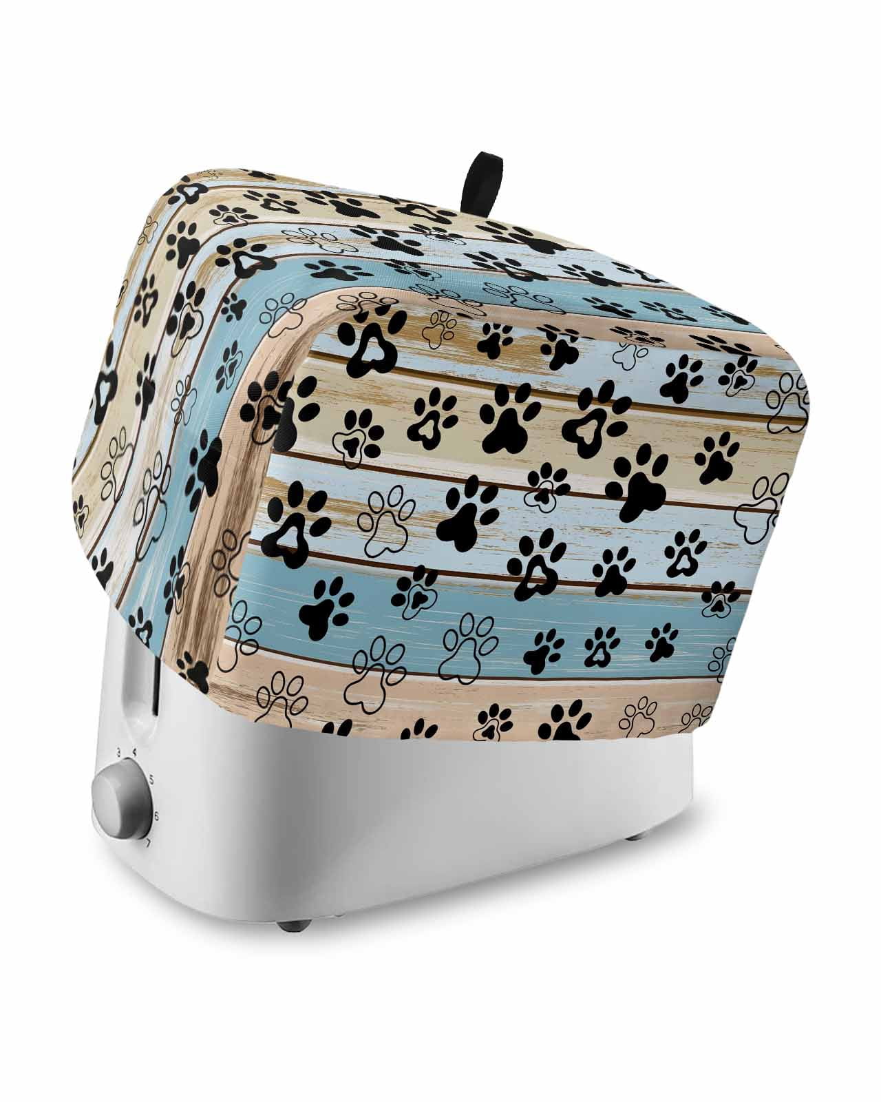 Fsddascl Blue Dog Paw Print Toaster Cover 4 Slice, Large Kitchen ...