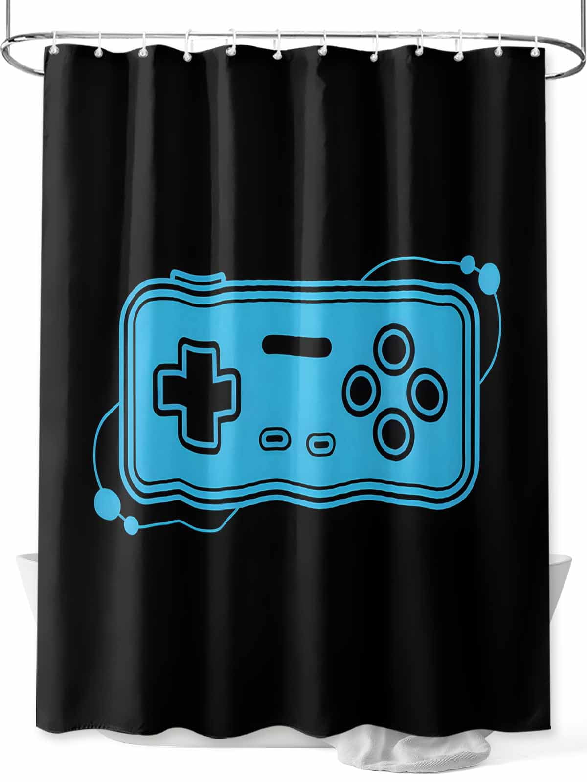 Fsddascl Blue Game Handle Shower Curtain Set - 72" x 78" Washable ...