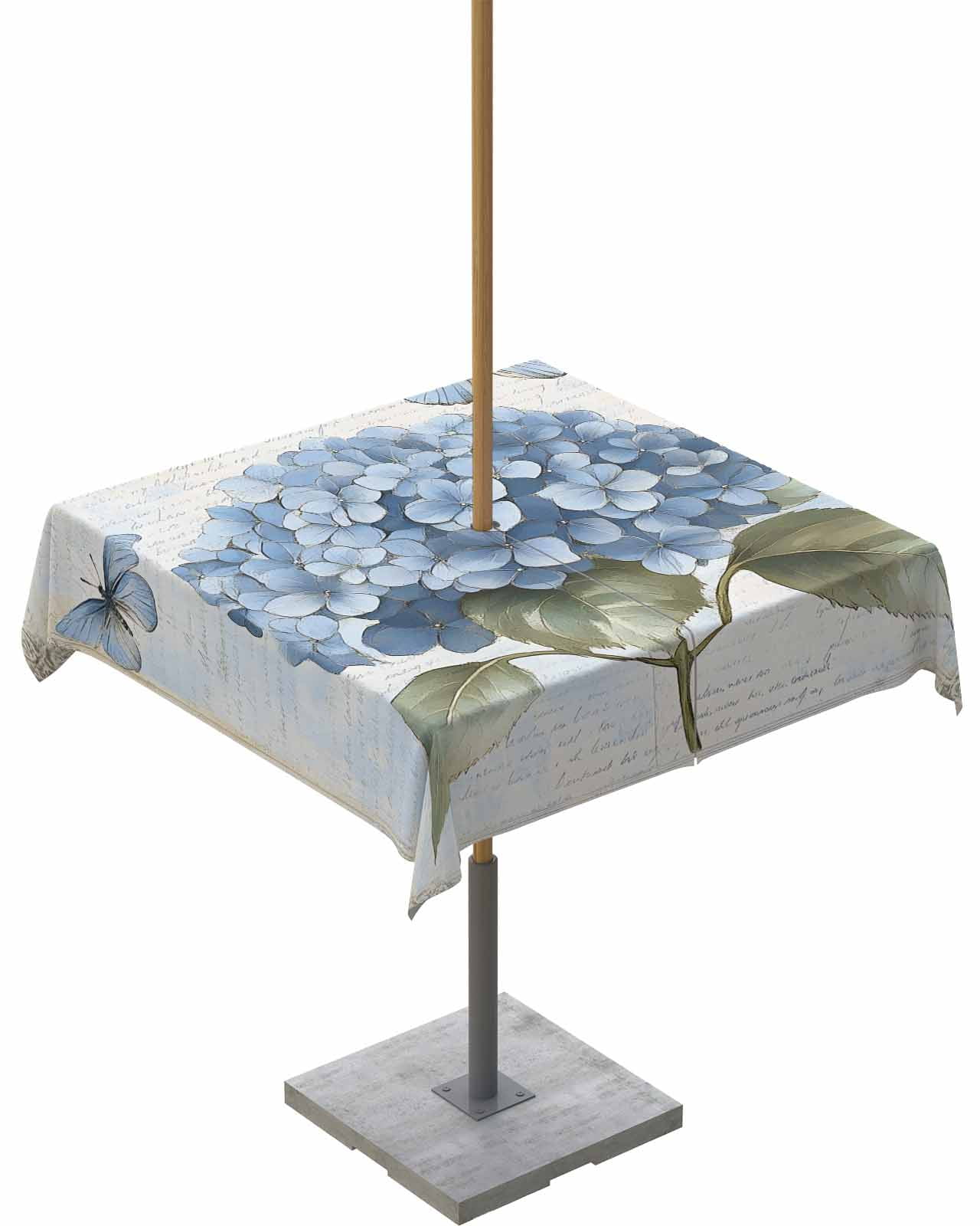 Fsddascl Blue Hydrangea Retro Outdoor Tablecloth - 60x60 Inch Square ...