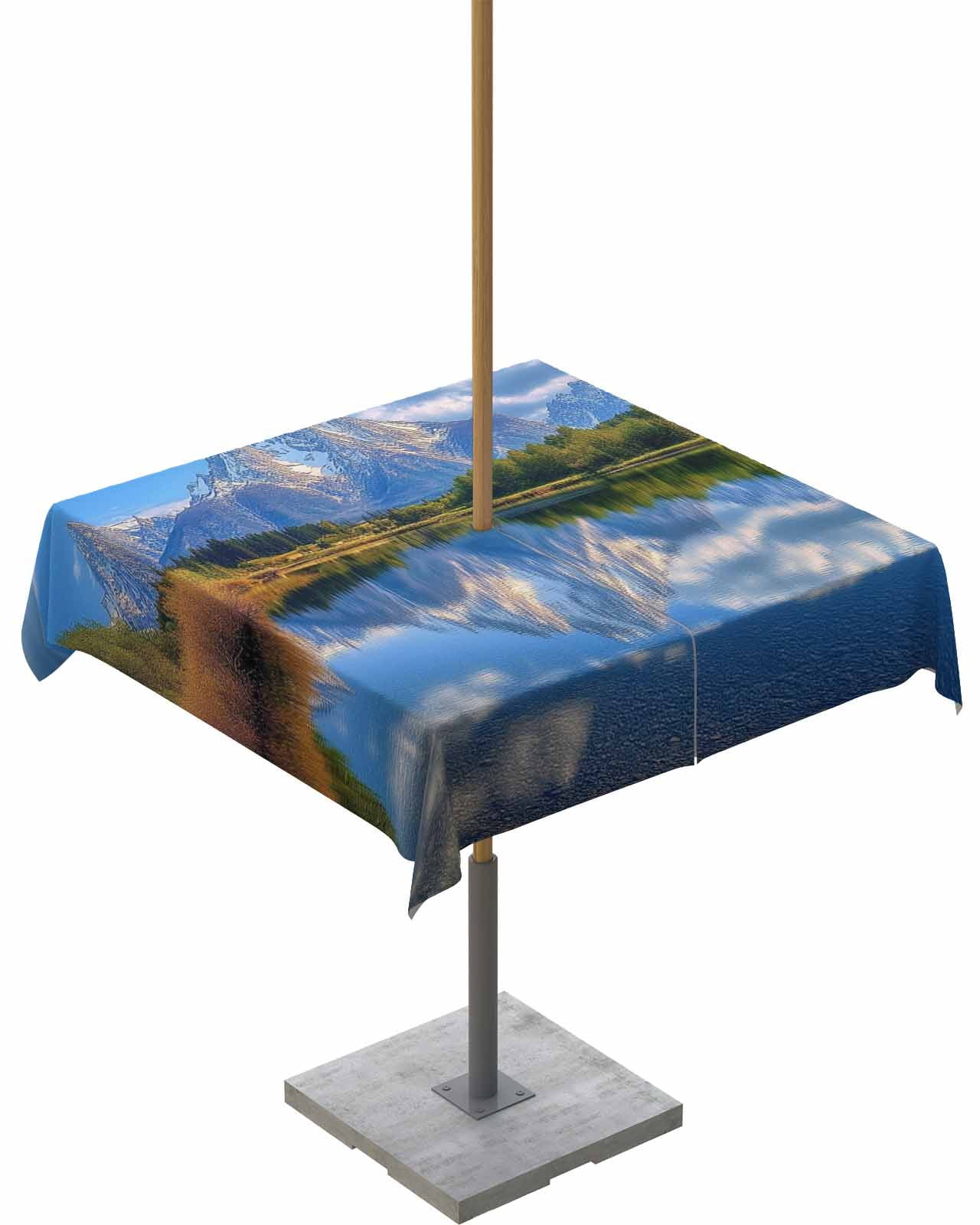 Fsddascl Blue Mountain Outdoor Tablecloth - 54x54 Inch Square Dining ...