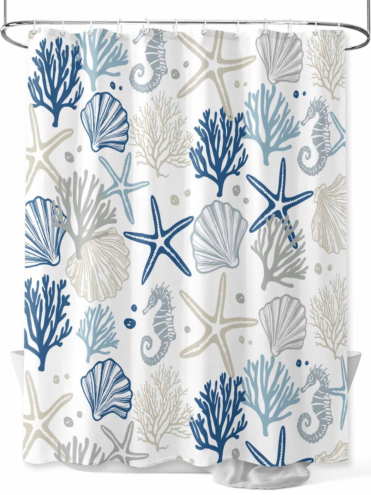 Fsddascl Blue Ocean Shower Curtain Set - 60" x 72" Washable Bathtub ...