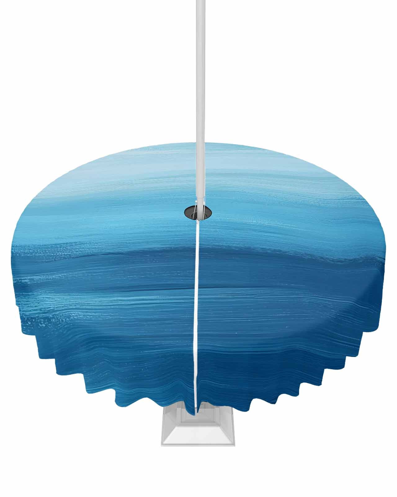 Fsddascl Blue Ocean Waves Outdoor Tablecloth - 60 Inch Round Dining ...