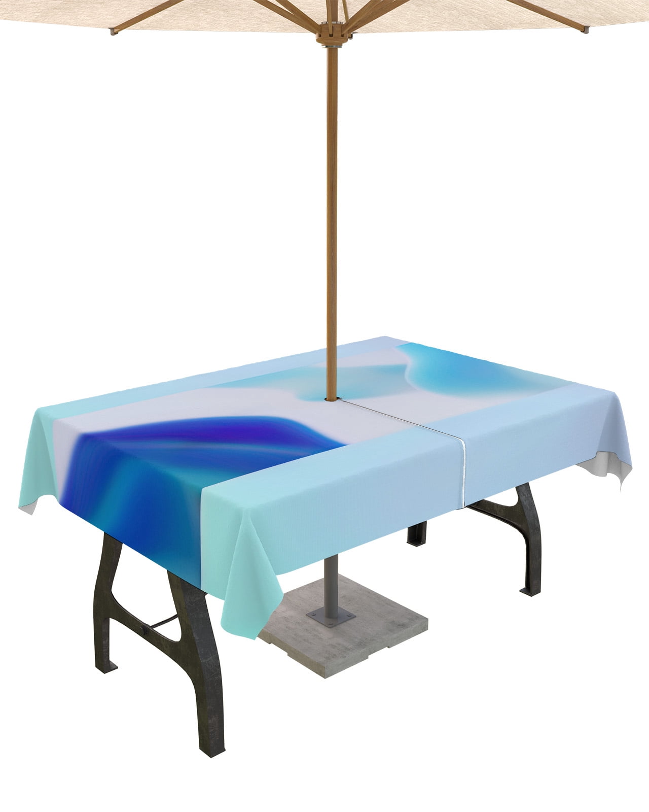 Fsddascl Blue Ombre Outdoor Tablecloth - 60x102 Inch Rectangle Dining ...