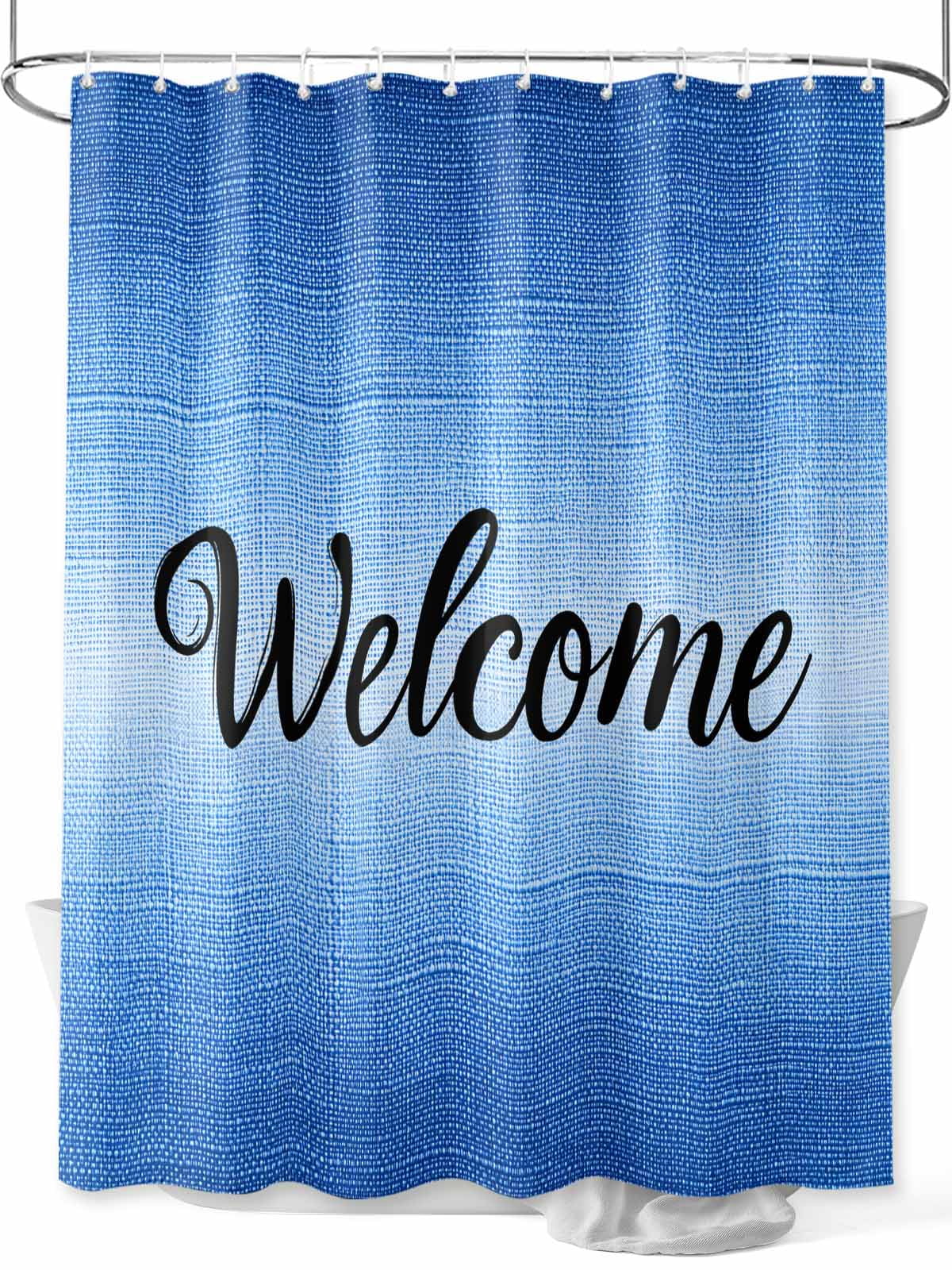 Fsddascl Blue Ombre Shower Curtain Set - 54" x 78" Washable Bathtub ...