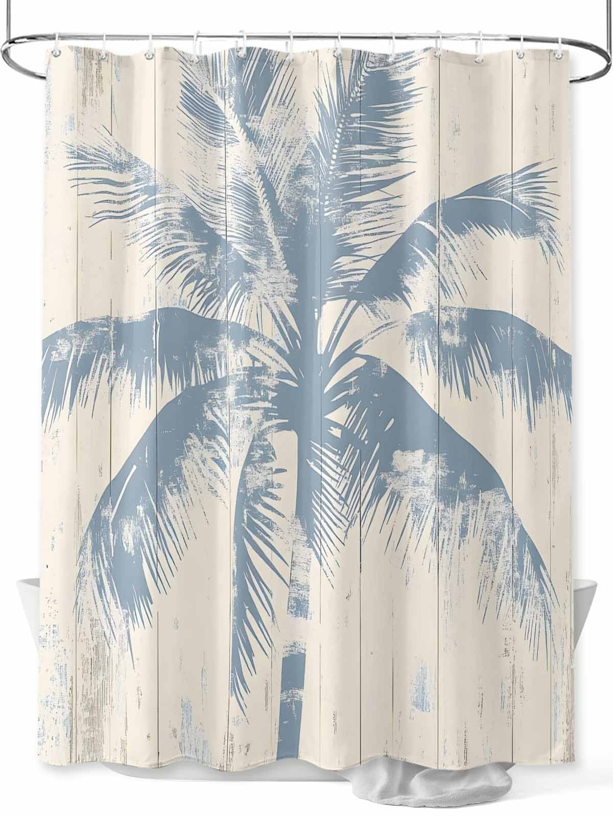 Fsddascl Blue Palm Tree Shower Curtain Set - Extra Long 72" x 96 ...