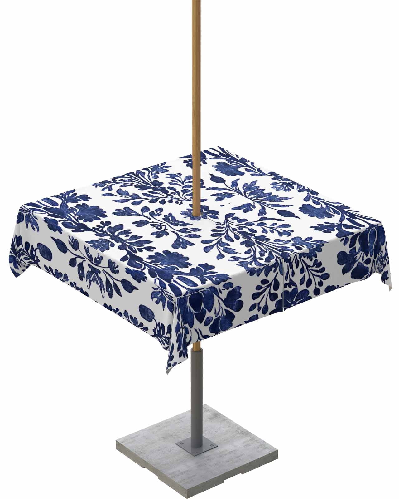 Fsddascl Blue Spring Floral Outdoor Tablecloth - 60x60 Inch Square ...