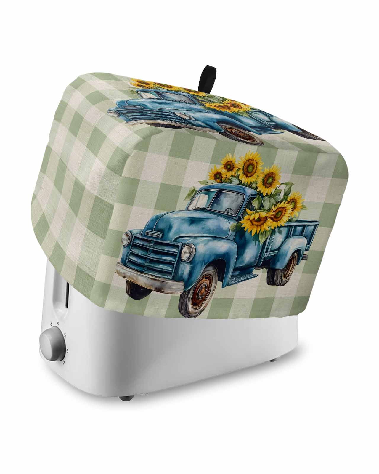 Fsddascl Blue Truck Yellow Sunflower Small Toaster Cover 2 Slice ...