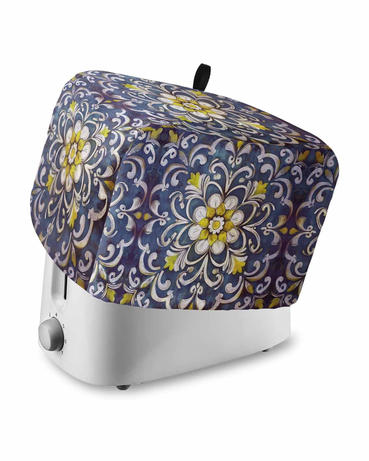 Fsddascl Blue Yellow Ethnic Floral Small Toaster Cover 2 Slice, Kitchen ...