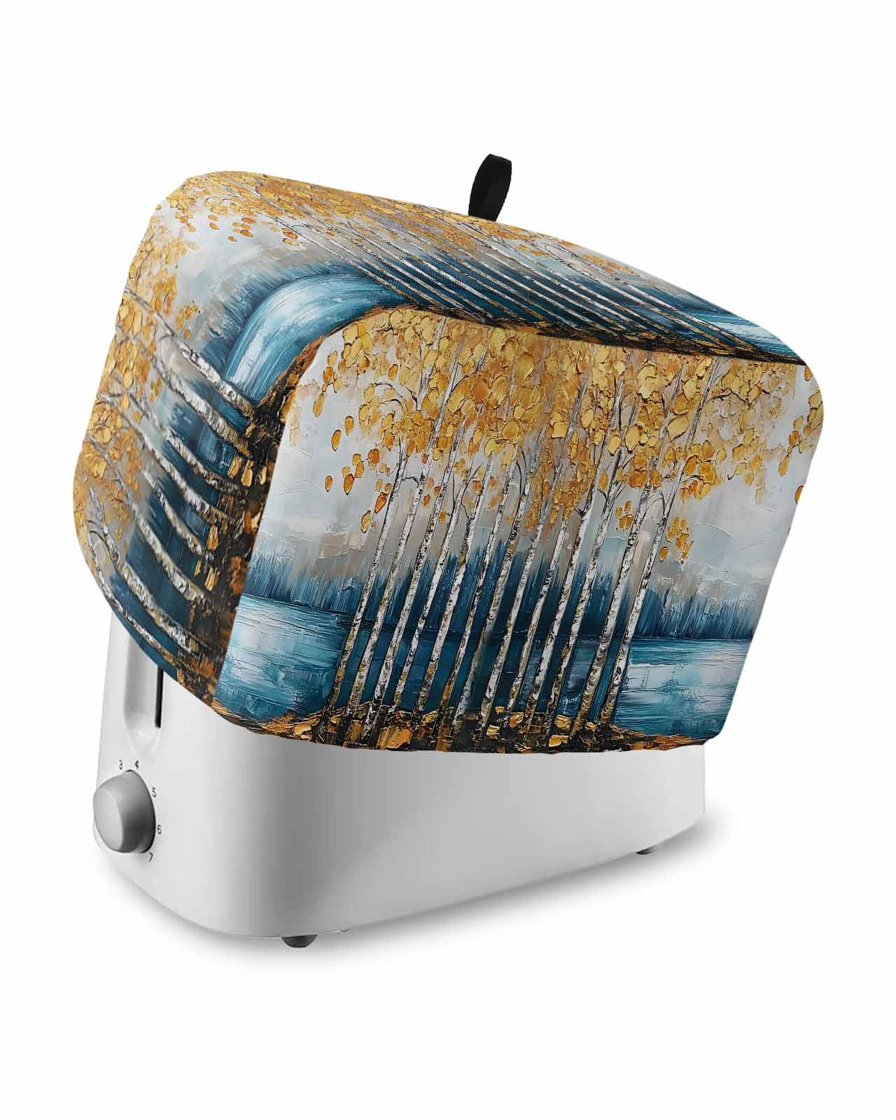 Fsddascl Blue Yellow Oil Painting Toaster Cover 2 Slice, Small Kitchen ...