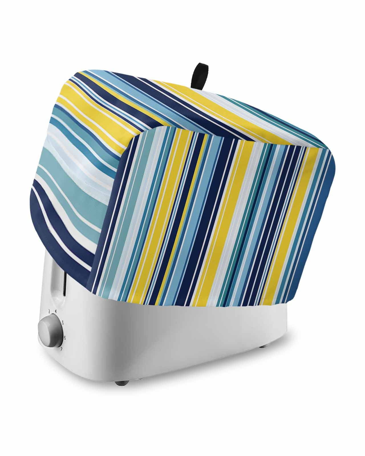 Fsddascl Blue Yellow Teal Stripes Toaster Cover 4 Slice, Large Kitchen ...