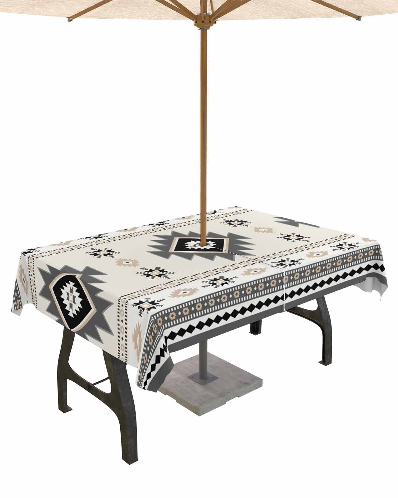 Fsddascl Boho Aztec Outdoor Tablecloth - 60x84 Inch Rectangle Dining ...