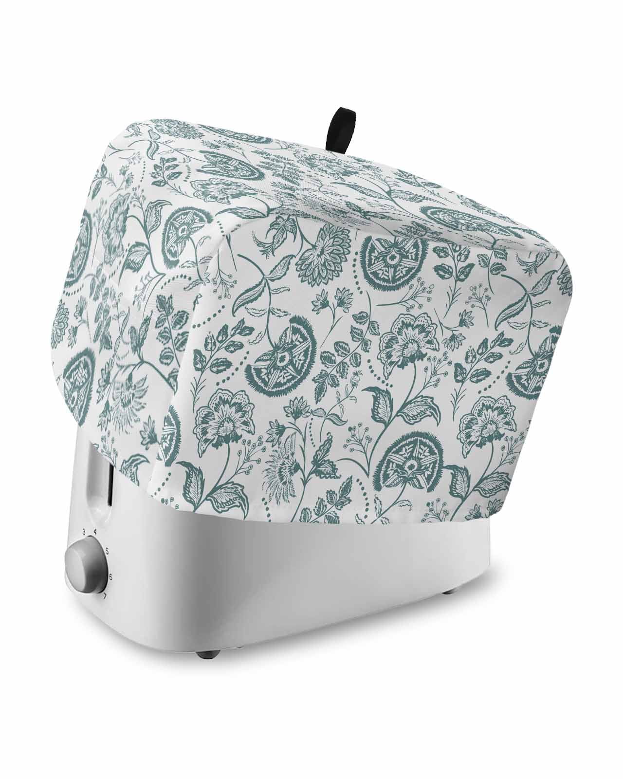 Fsddascl Boho Teal Green Floral Small Toaster Cover 2 Slice, Kitchen ...