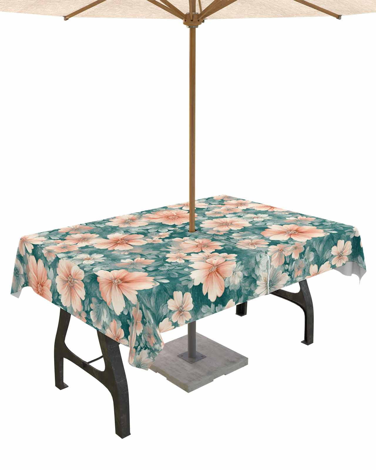 Fsddascl Botanical Flowers Outdoor Tablecloth - 60x120 Inch Rectangle ...