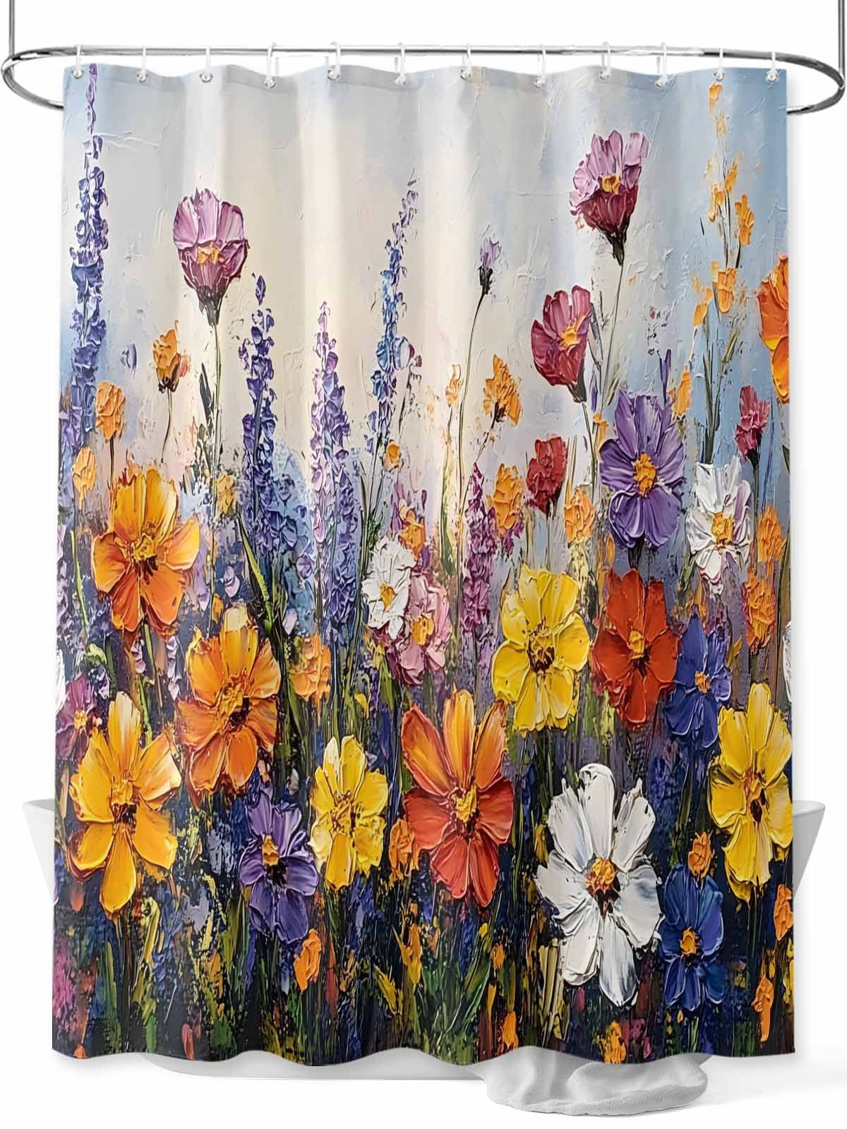Fsddascl Botanical Flowers Shower Curtain Set - 54" x 78" Washable ...