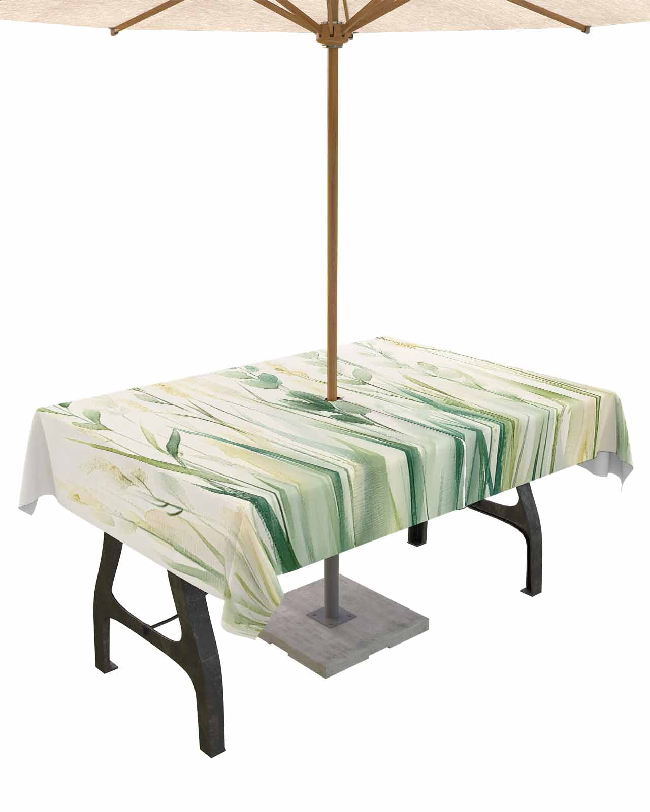 Fsddascl Botanical Green Leaf Outdoor Tablecloth - 60x84 Inch Rectangle ...