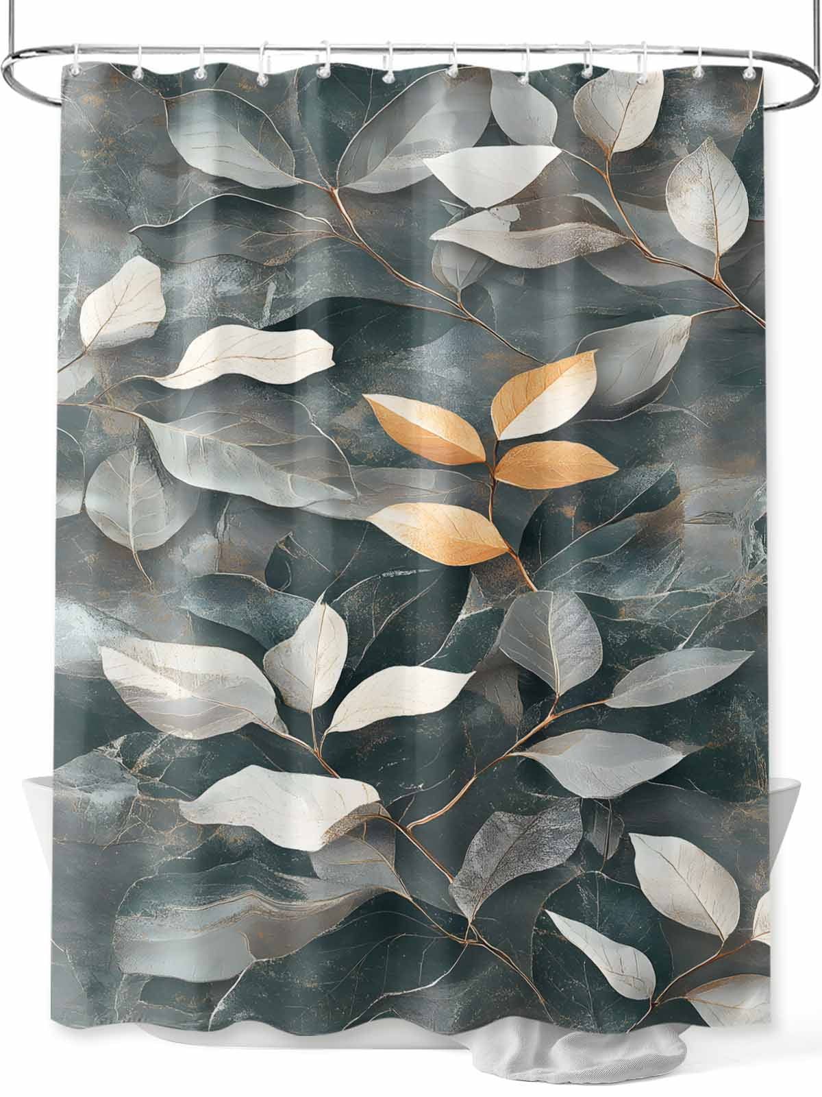 Fsddascl Botanical Leaves Shower Curtain Set - Extra Long 72" x 96" Washable Bathtub Curtain ...