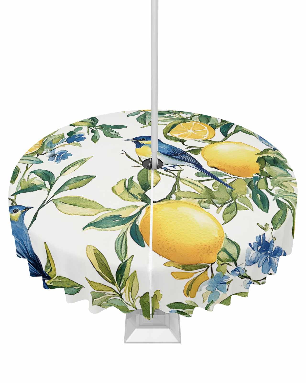 Fsddascl Botanical Lemon Outdoor Tablecloth - 60 Inch Round Dining ...