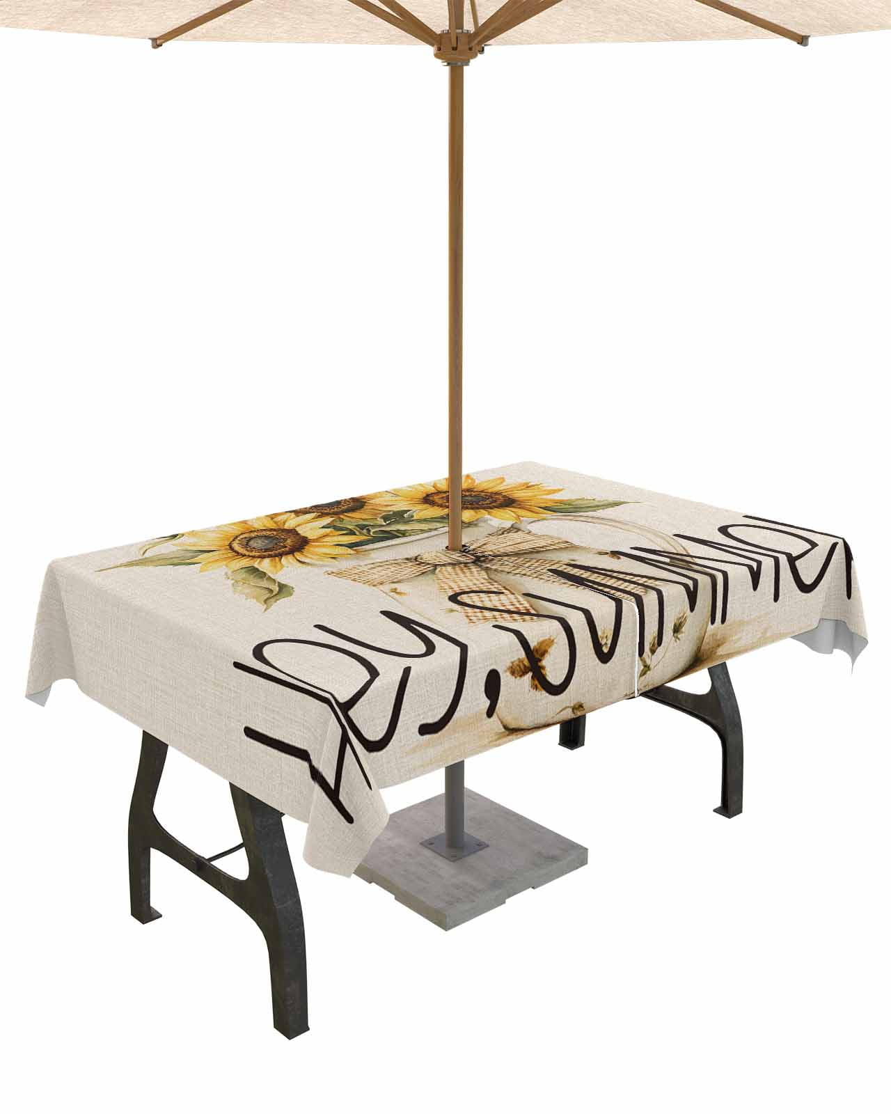 Fsddascl Botanical Sunflowers Outdoor Tablecloth - 60x102 Inch ...