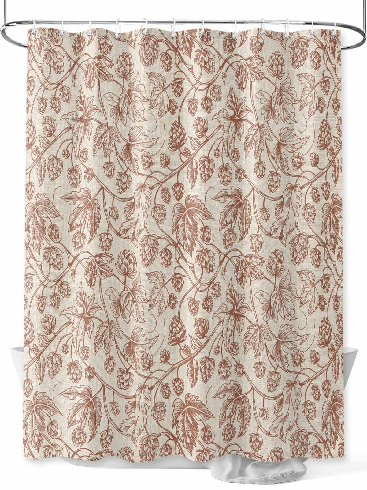 Fsddascl Brown Flowers Shower Curtain Set - Extra Long 72" x 96 ...