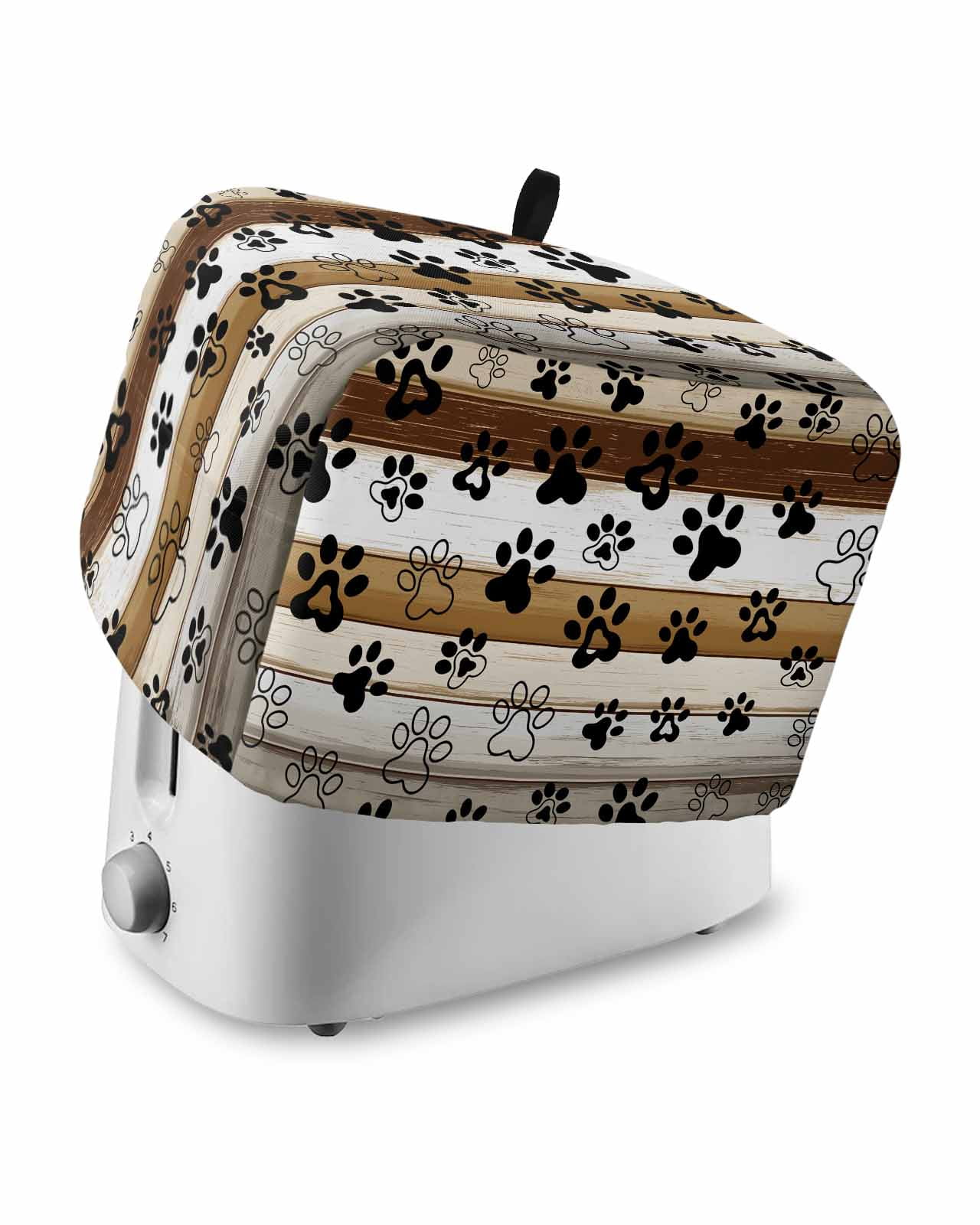 Fsddascl Brown Paw Print Toaster Cover 4 Slice, Large Kitchen Appliance ...