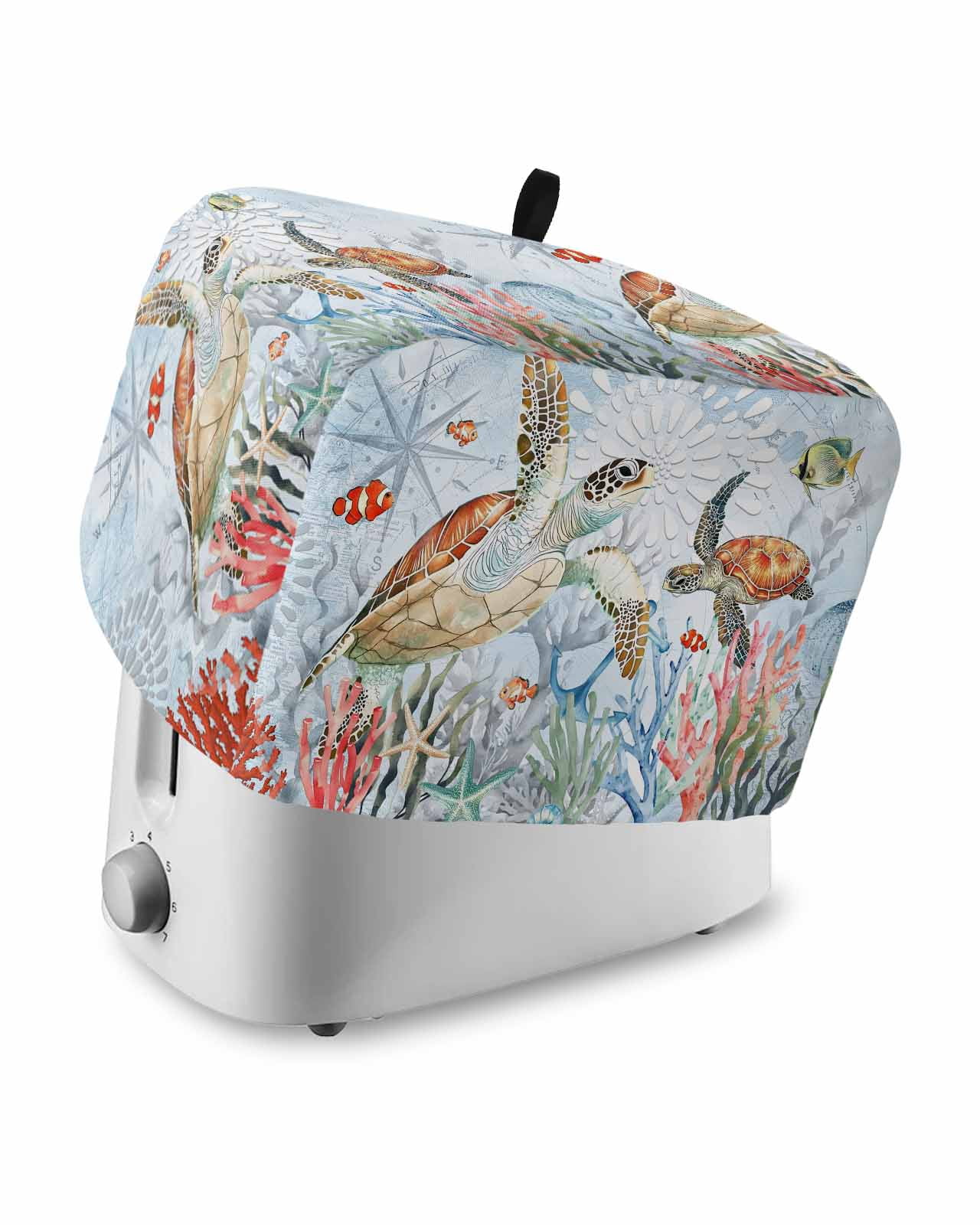 Fsddascl Brown Sea Turtle Coastal Toaster Cover 4 Slice, Large Kitchen ...