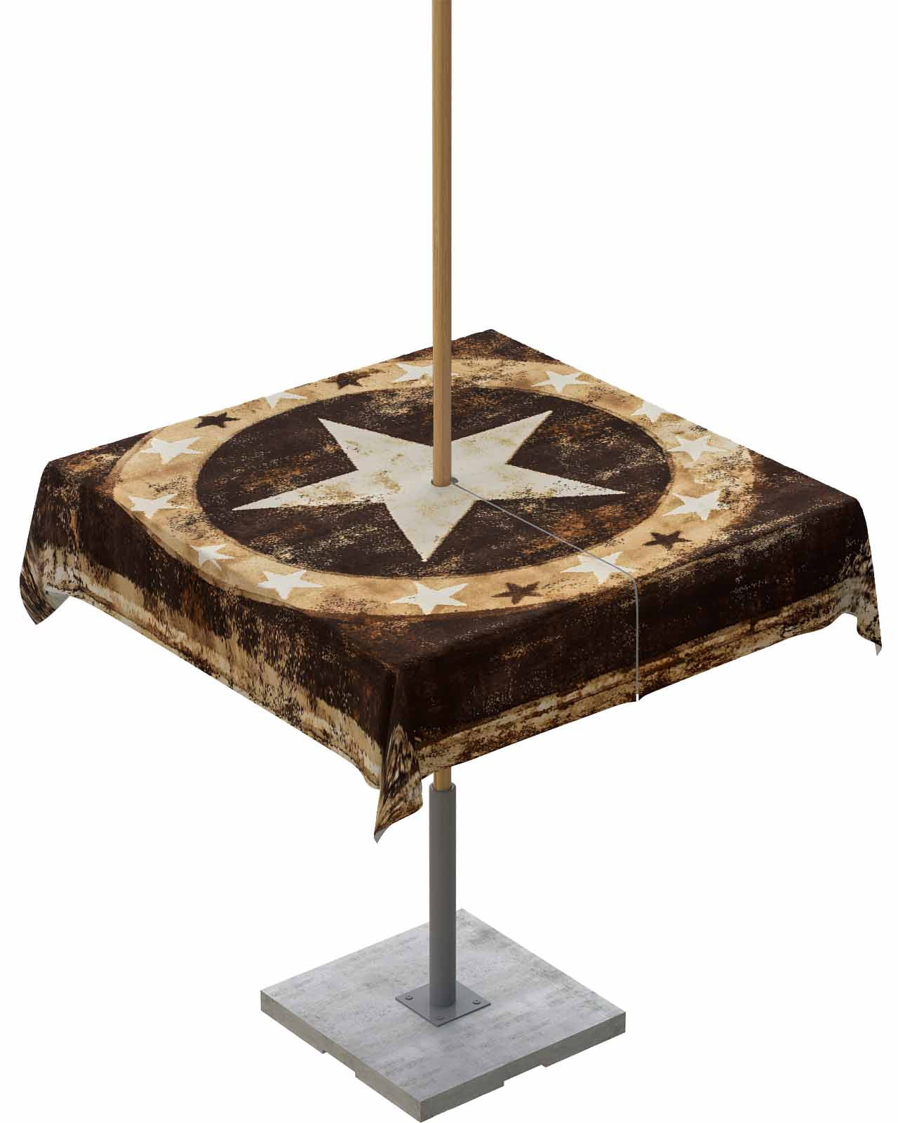Fsddascl Brown Star Texas Outdoor Tablecloth - 60x60 Inch Square Dining ...