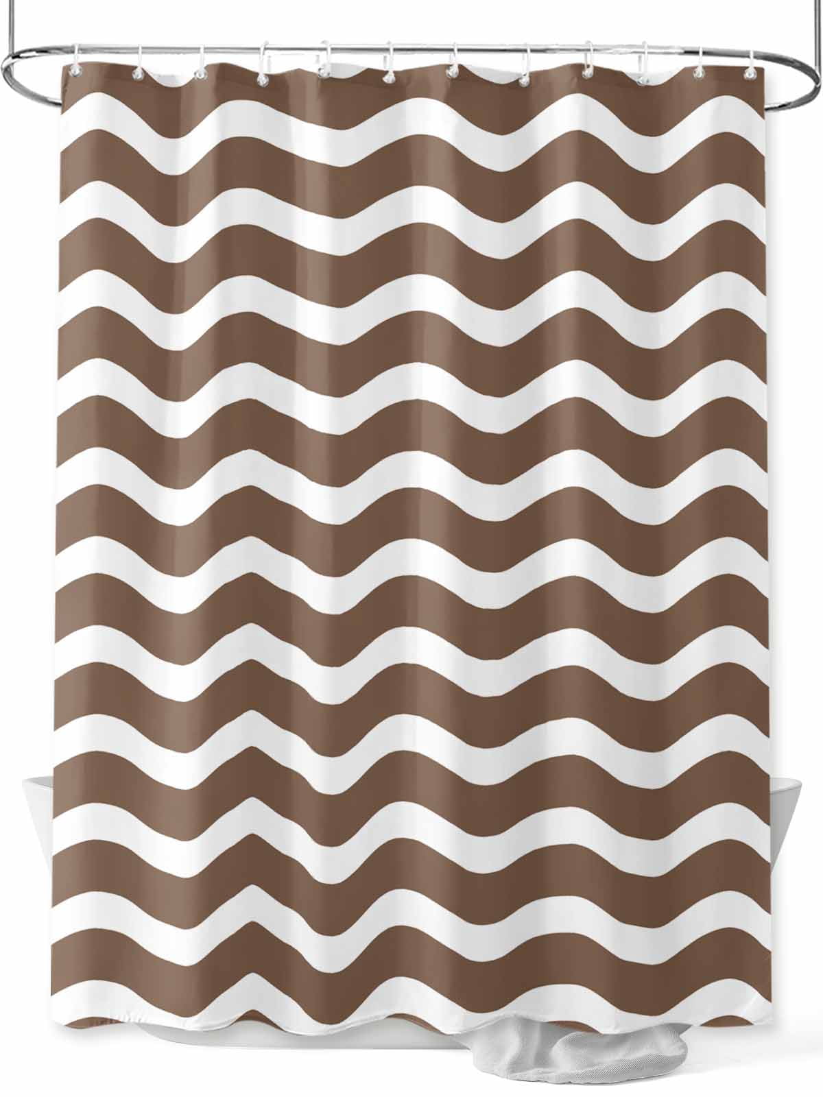 Fsddascl Brown White Shower Curtain Set - Small 36" x 72" Bathtub ...