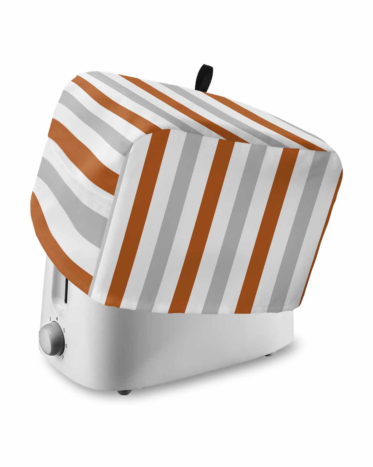 Fsddascl Burnt Orange Gray Striped Small Toaster Cover 2 Slice, Kitchen ...