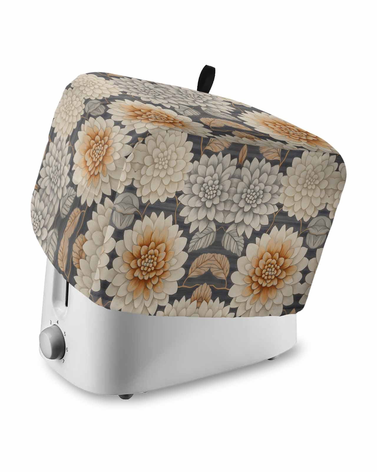 Fsddascl Burnt Orange Grey Flower Toaster Cover 4 Slice, Large Kitchen ...