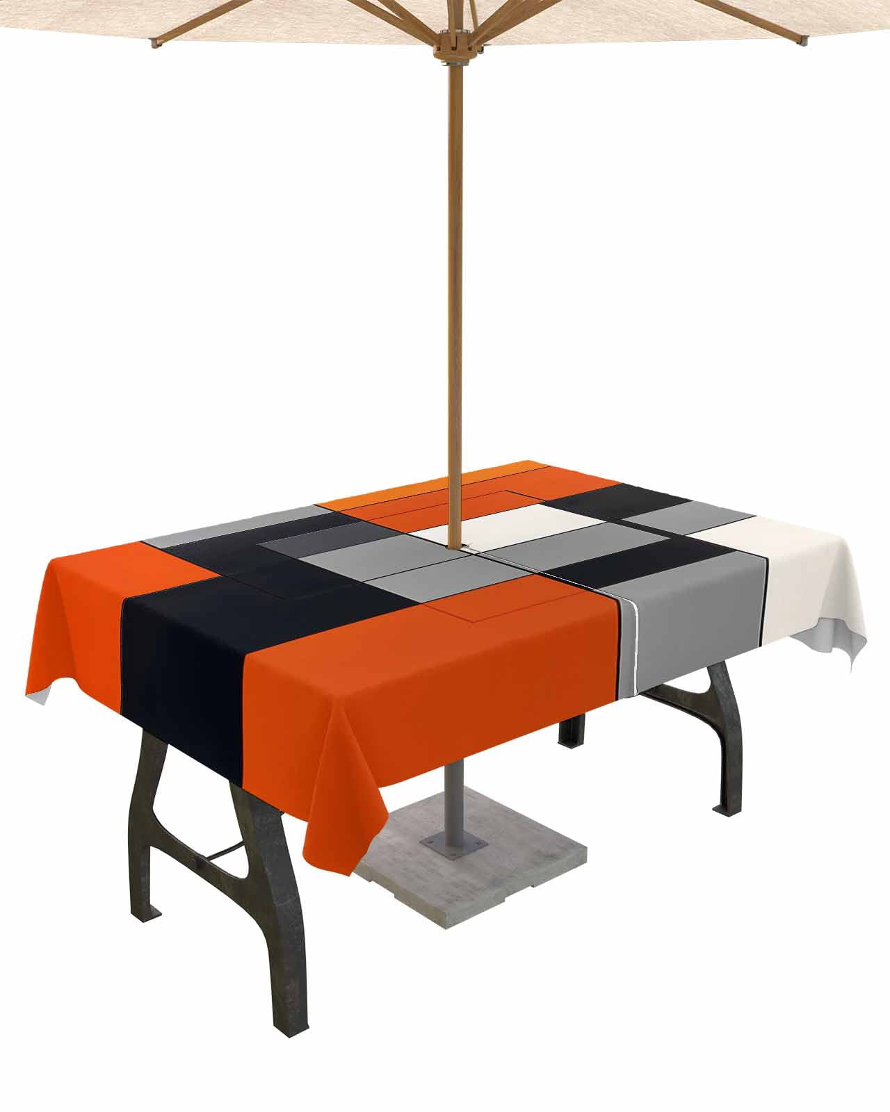 Fsddascl Burnt Orange Outdoor Tablecloth - 52x70 Inch Rectangle Dining ...