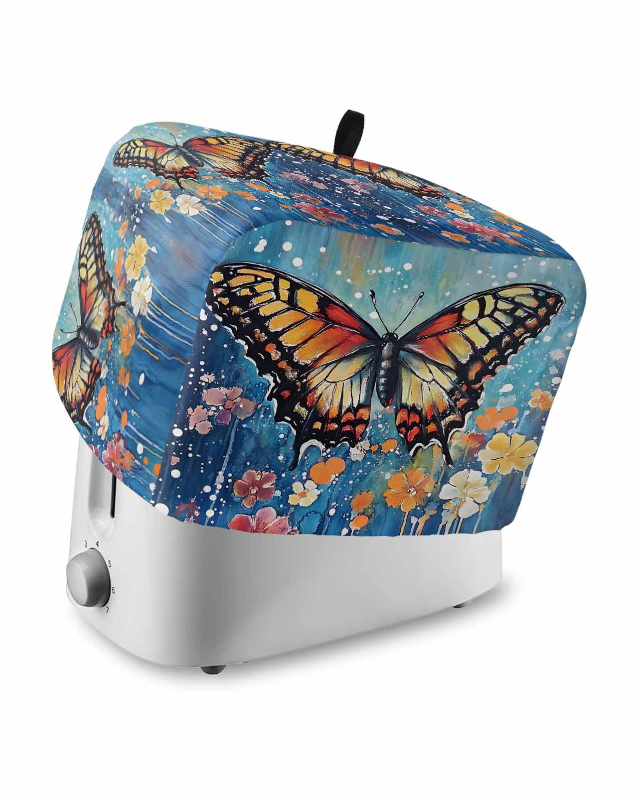 Fsddascl Butterfly Flower Blue Small Toaster Cover 2 Slice, Kitchen ...