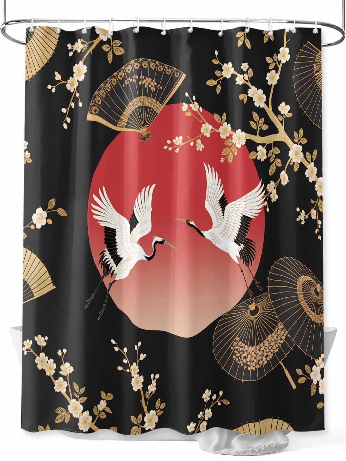 Fsddascl Cherry Blossom Shower Curtain Set - Long 72" x 84" Washable ...