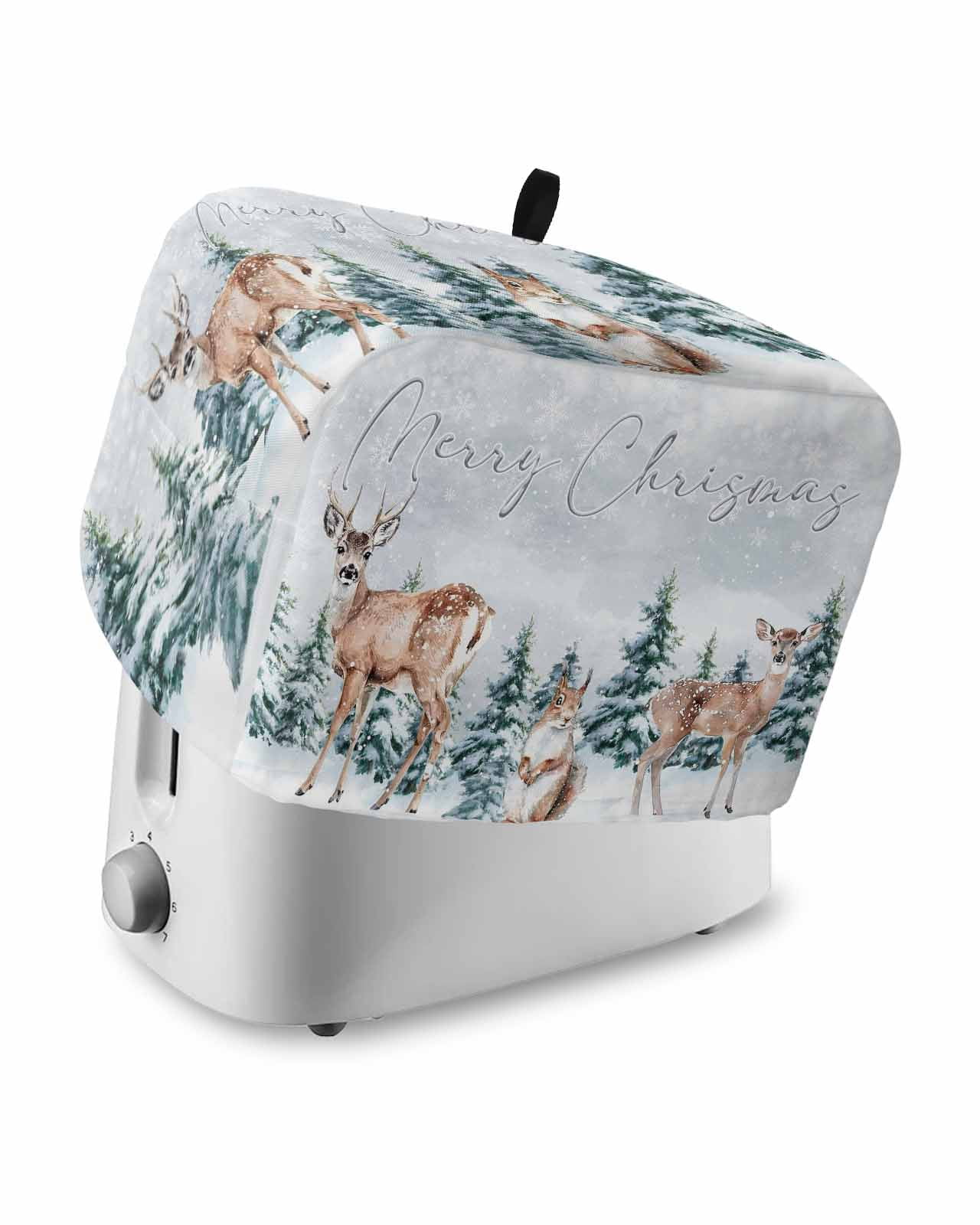 Fsddascl Christmas Tree Elk Toaster Cover 4 Slice, Large Kitchen ...