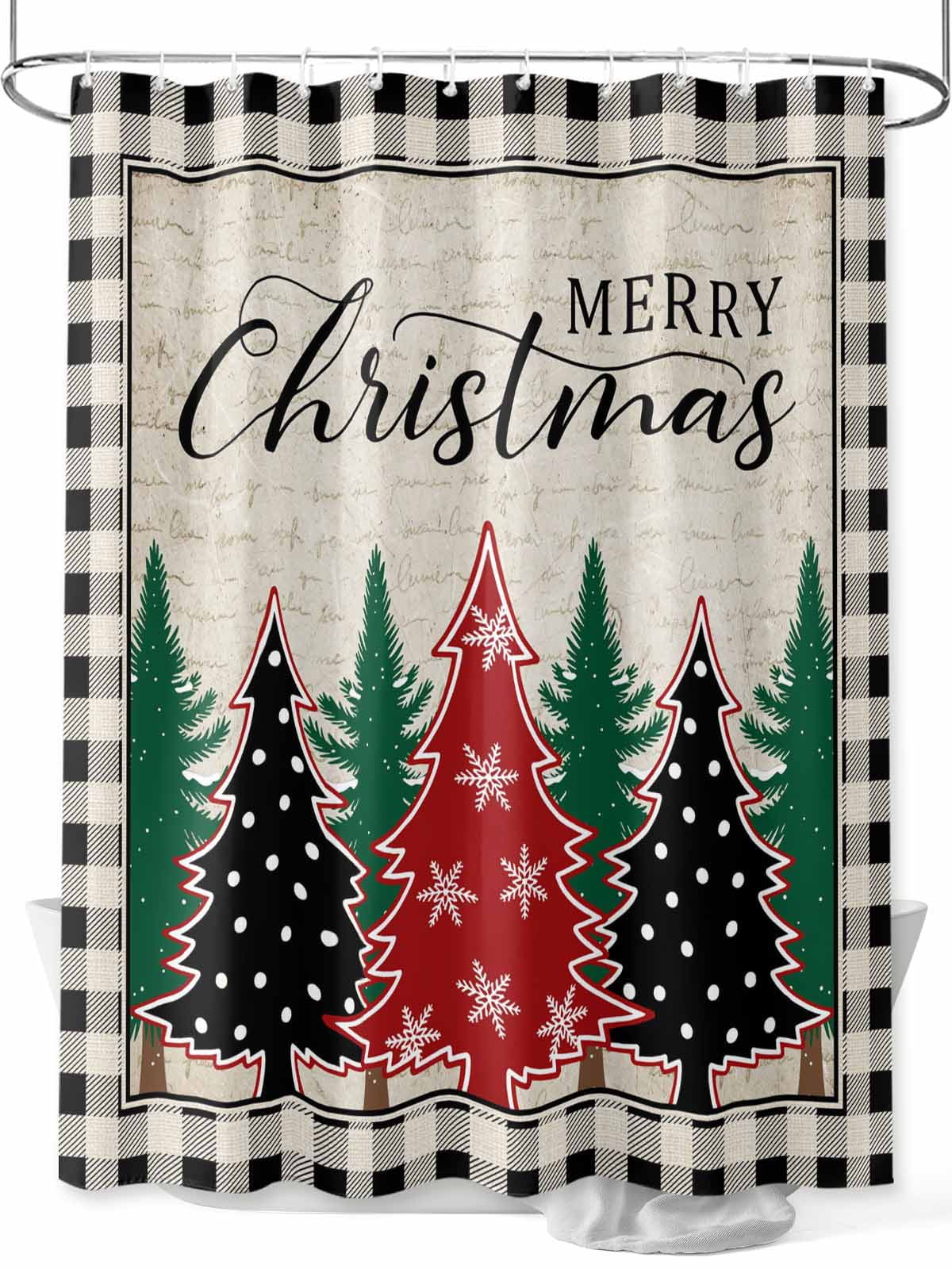 Fsddascl Christmas Trees Shower Curtain Set - Small 36" x 72" Washable ...
