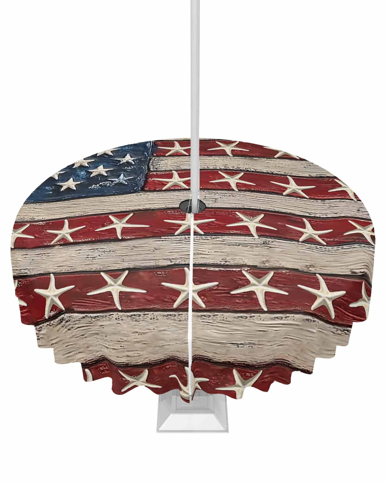 Fsddascl Coastal American Flag Outdoor Tablecloth - 54 Inch Round ...