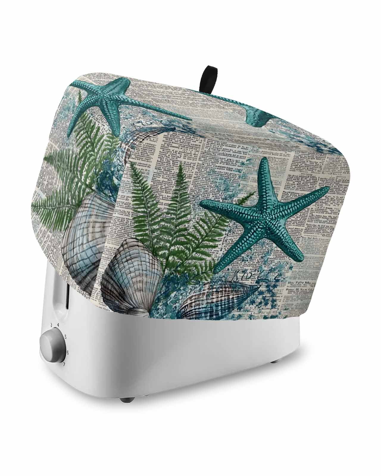 Fsddascl Coastal Beach Toaster Cover 4 Slice, Large Kitchen Appliance Covers, Vintage Ocean ...