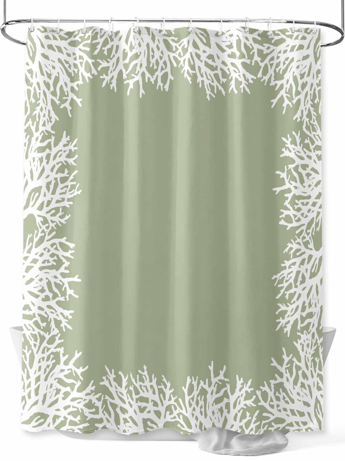 Fsddascl Coastal Coral Shower Curtain Set - 48" x 72" Washable Bathtub ...