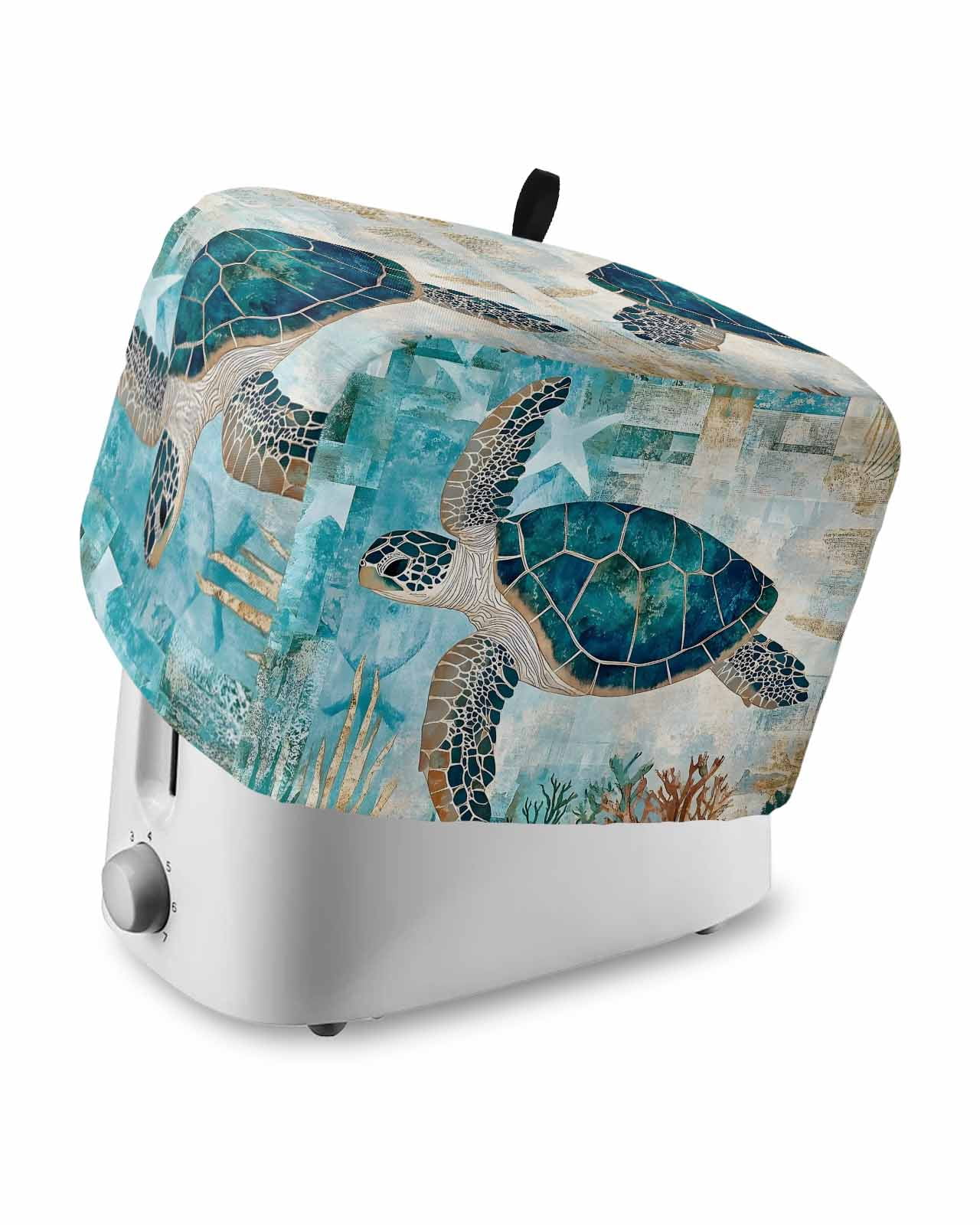 Fsddascl Coastal Sea Turtle Toaster Cover 4 Slice, Large Kitchen ...