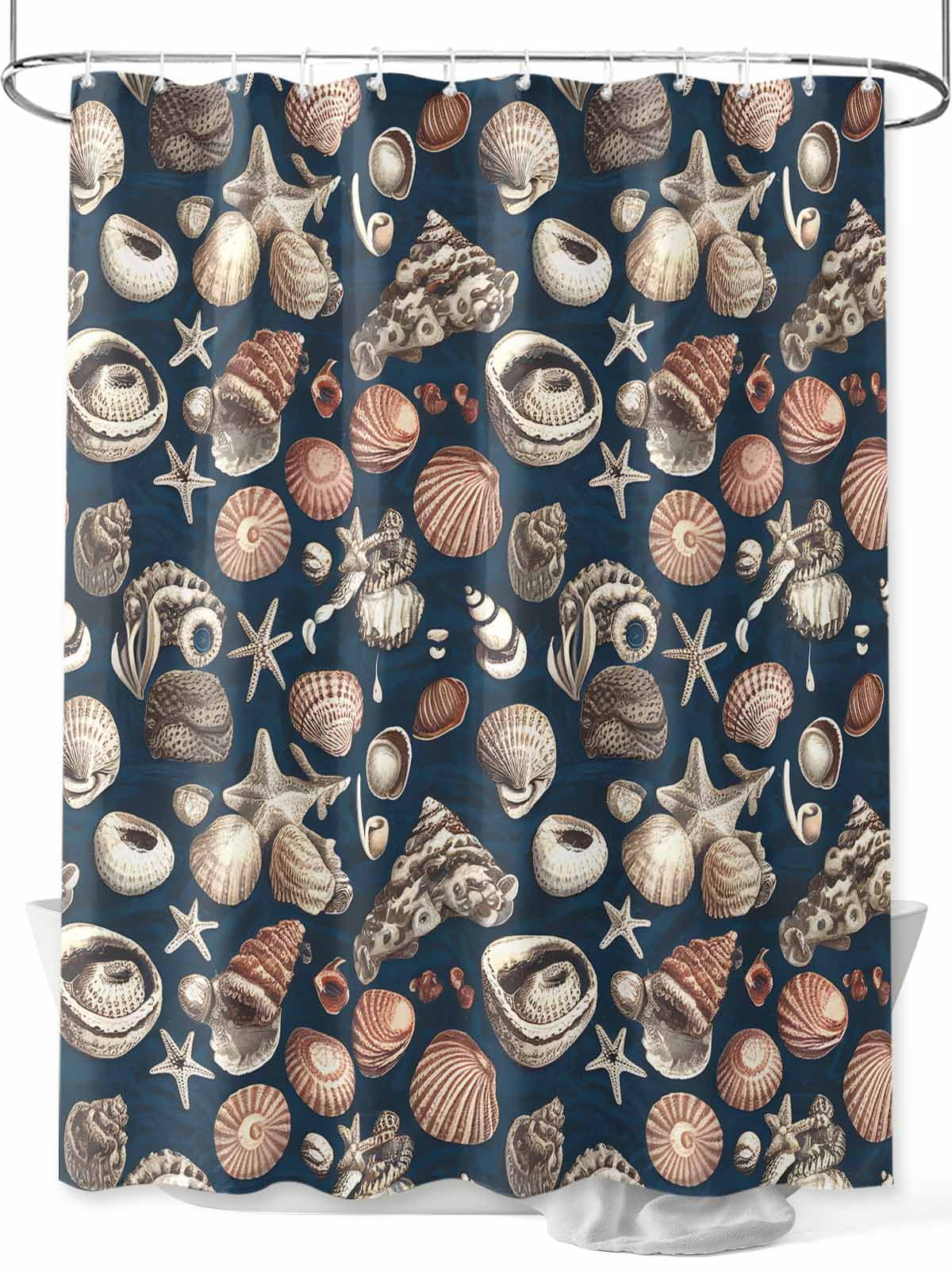Fsddascl Coastal Shell Starfish Shower Curtain Set - 60" x 72" Washable ...
