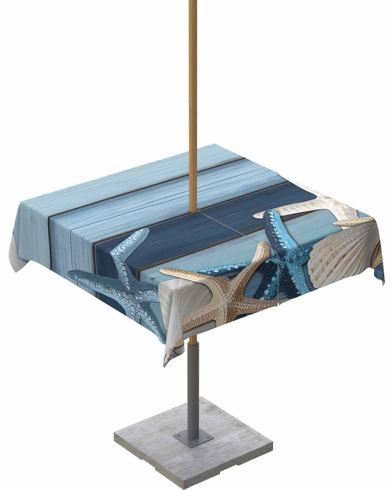 Fsddascl Coastal Starfish Outdoor Tablecloth - 60x60 Inch Square Dining ...