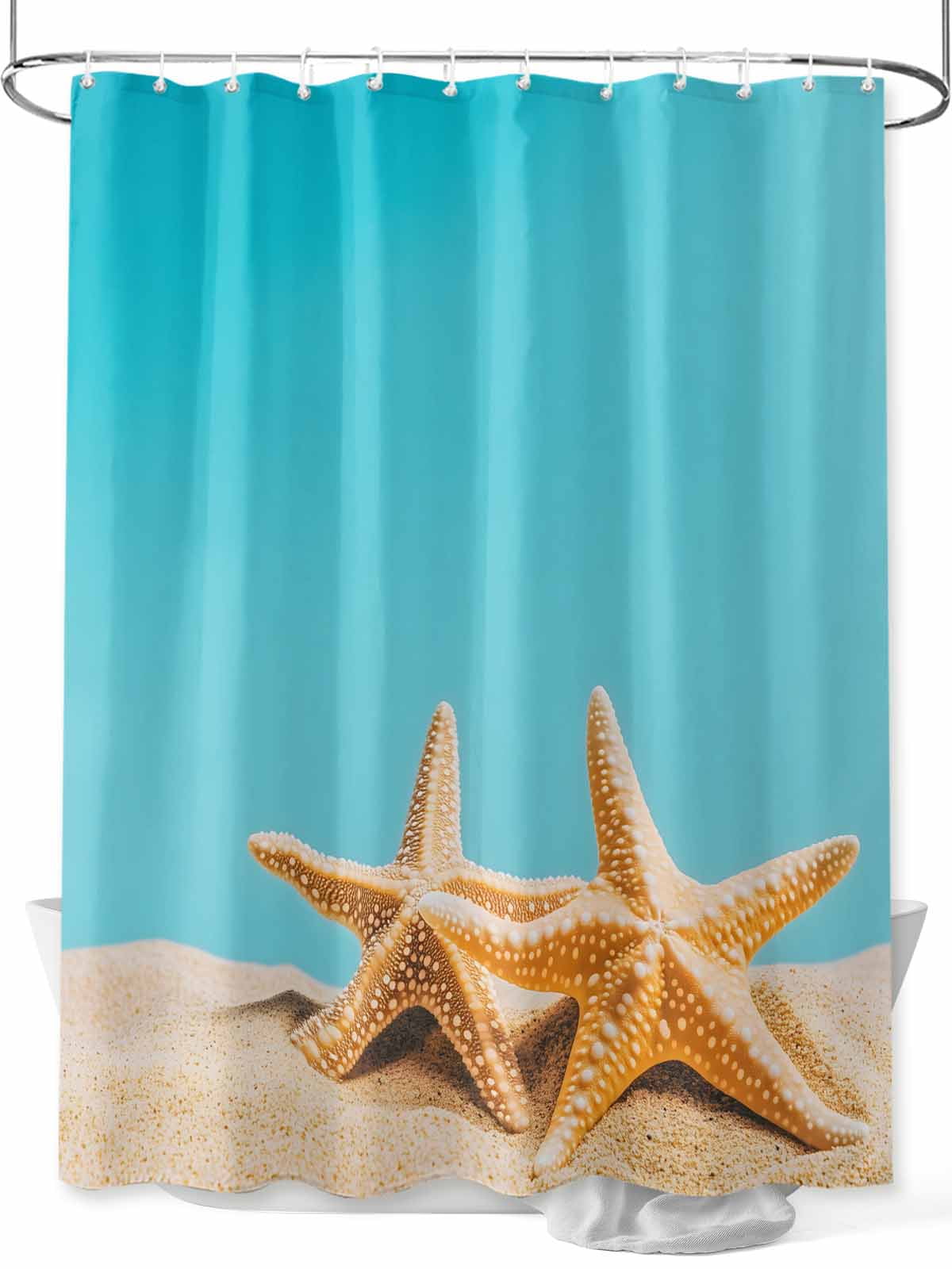 Fsddascl Coastal Starfish Shower Curtain Set - 54" x 78" Washable ...