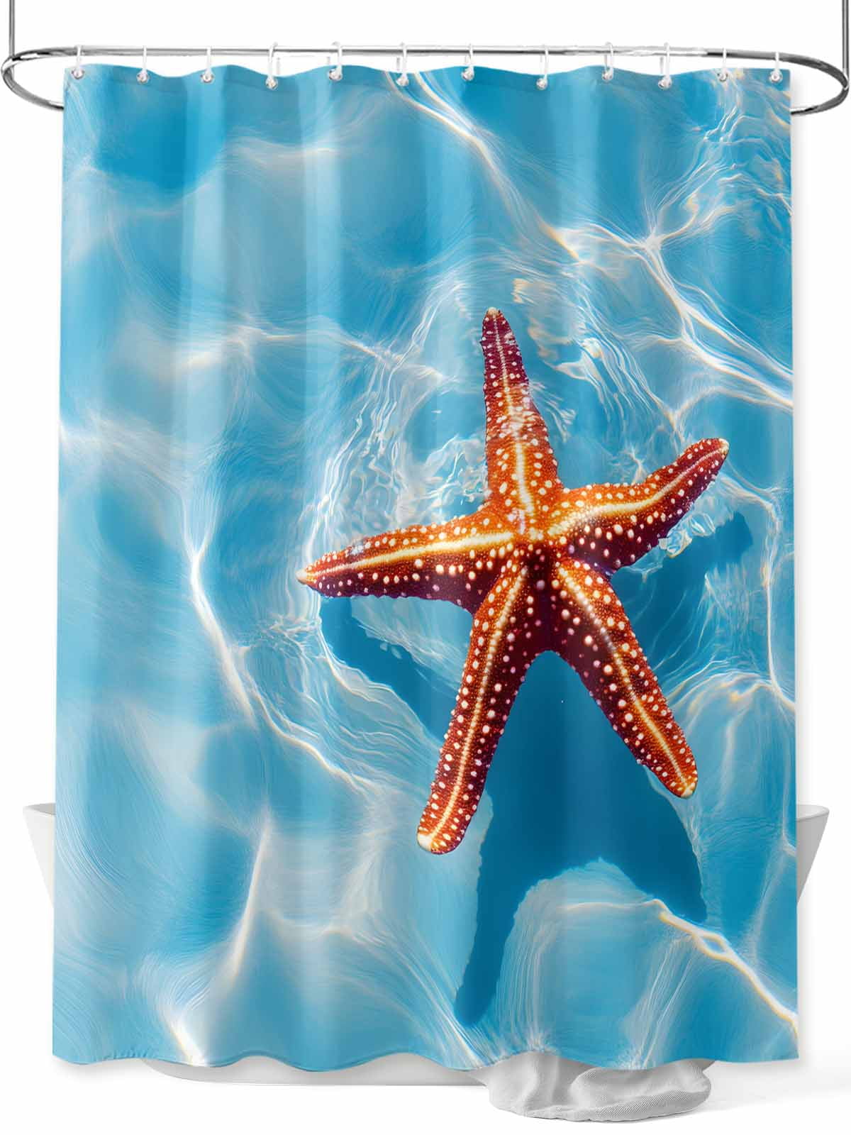Fsddascl Coastal Starfish Shower Curtain Set - 72" x 78" Washable ...
