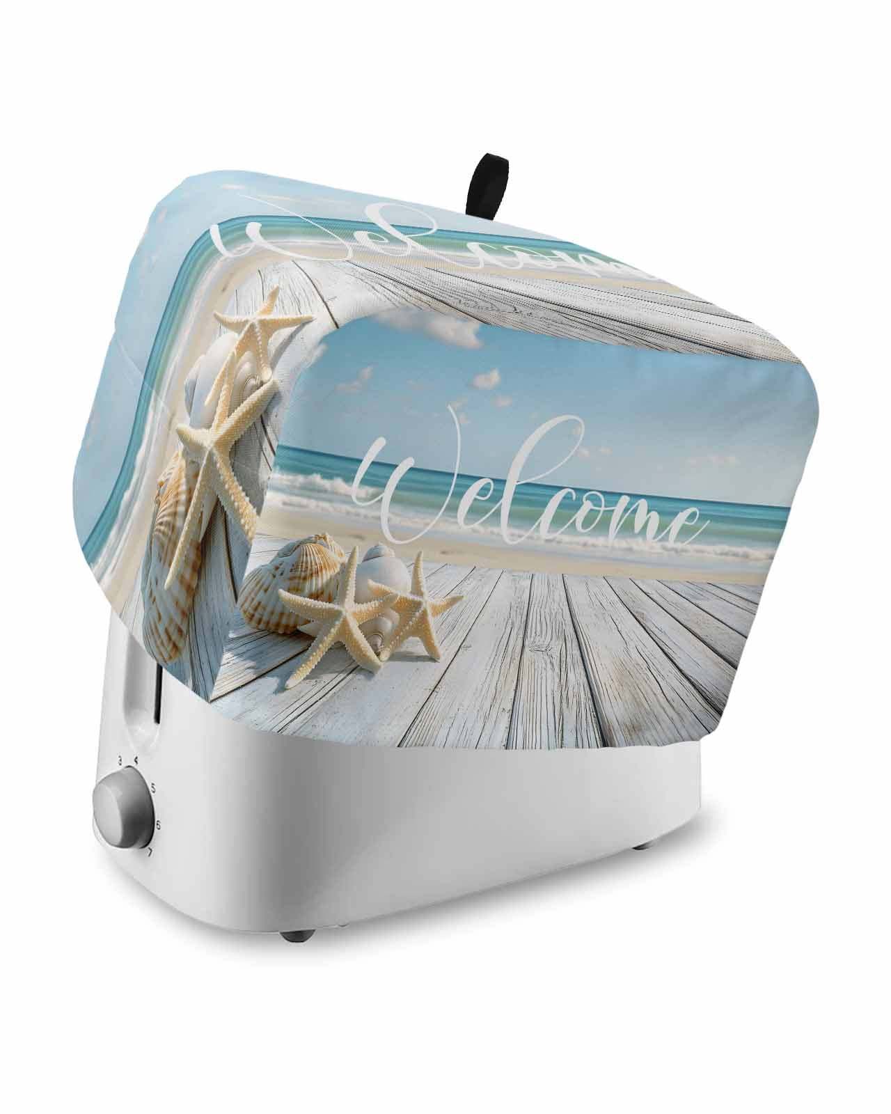 Fsddascl Coastal Wooden Small Toaster Cover 2 Slice, Kitchen Appliance ...