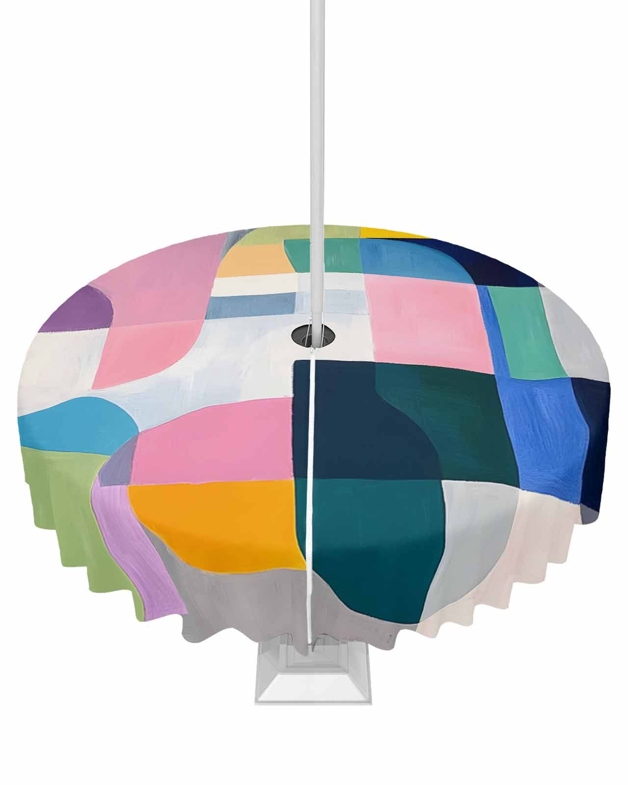Fsddascl Colorful Abstract Art Outdoor Tablecloth - 54 Inch Round ...