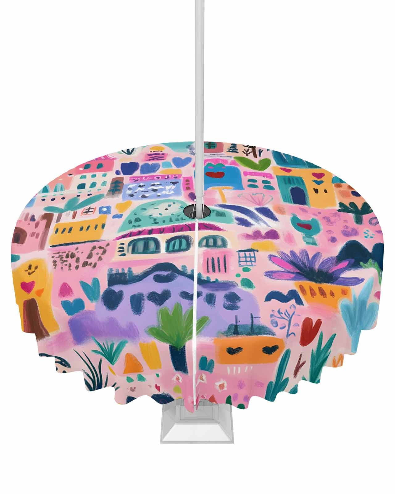 Fsddascl Colorful Abstract Outdoor Tablecloth - 54 Inch Round Dining ...