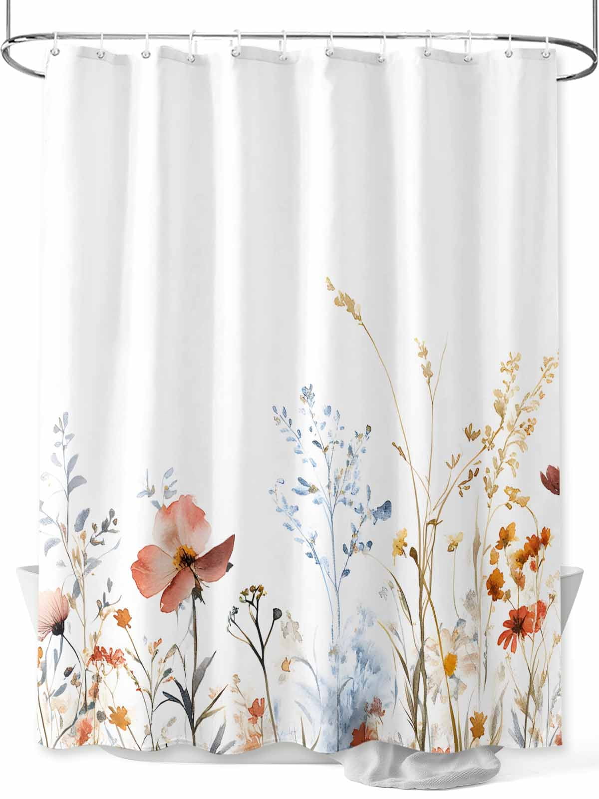 Fsddascl Colorful Flowers Shower Curtain Set - 54" x 78" Washable ...